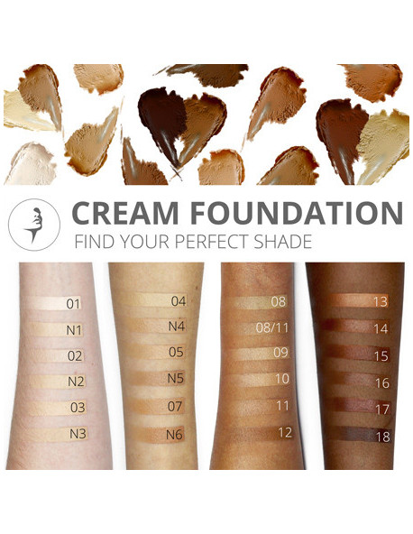 12 Shade Cream Foundation Palette - Medium-Dark