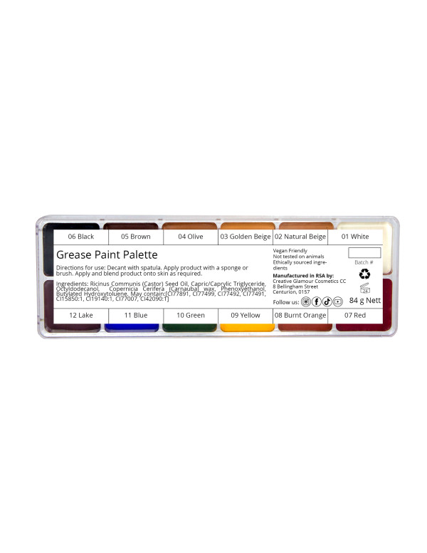 12 Shade Greasepaint Palette